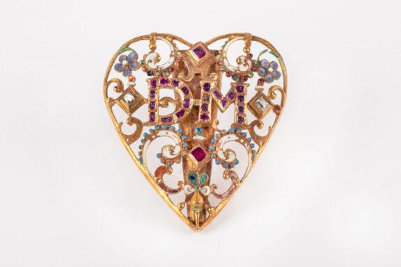Heart-shaped hat-agraffe of the Count Palatine Otto Heinrich ...