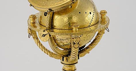 Globusuhr, Himmelsglobus mit Zifferblatt am Nordpol - Bayerisches Nationalmuseum