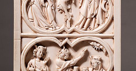 Diptychon (linker Flügel): Kreuzigung Christi und Anbetung der Könige - Bayerisches Nationalmuseum