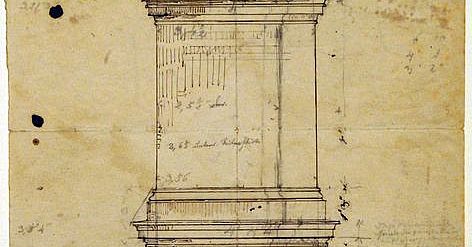 Entwurfszeichnung für ein Grabmal oder ein Statuenhäuschen - Bayerisches Nationalmuseum