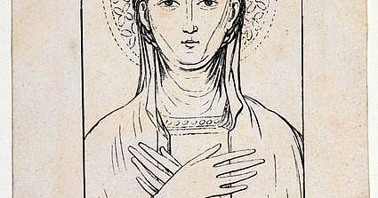 Lithografie: Marienbildnis - Bayerisches Nationalmuseum