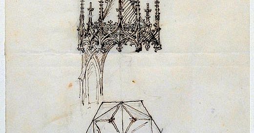 Entwurfszeichnung für ein Kanzeldach - Bayerisches Nationalmuseum