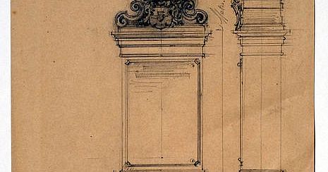 Entwurfszeichnung für ein Grabmal - Bayerisches Nationalmuseum