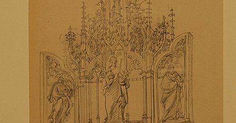 Entwurfszeichnung für einen Flügelaltar - Bayerisches Nationalmuseum