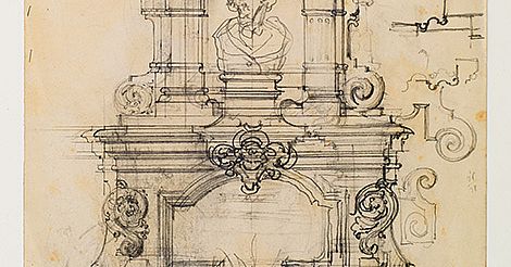 Entwurfszeichnung für ein Grabdenkmal - Bayerisches Nationalmuseum