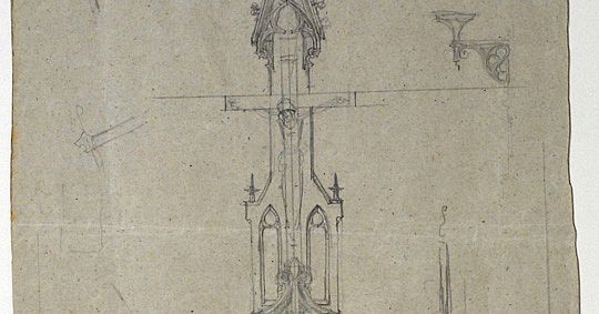 Entwurfszeichnung für den Aufsatz eines Chorgestühls - Bayerisches Nationalmuseum