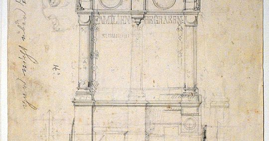 Entwurfszeichnung für ein Grabmal - Bayerisches Nationalmuseum