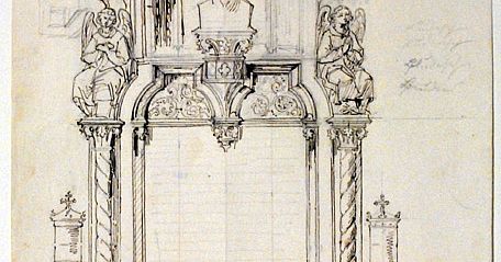 Entwurfszeichnung für ein Grabmal - Bayerisches Nationalmuseum