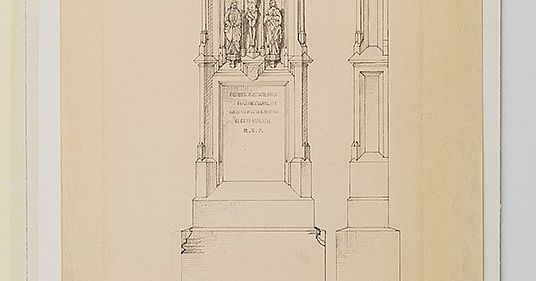 Entwurfszeichnung für ein Grabdenkmal - Bayerisches Nationalmuseum