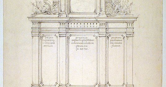 Entwurfszeichnung für ein Grabmal - Bayerisches Nationalmuseum