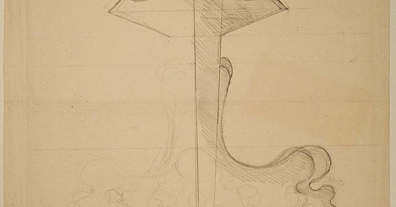 Entwurfszeichnung für ein Bauteil, Aufsatz (?) - Bayerisches Nationalmuseum