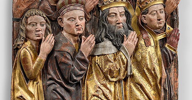 Knieende Männergruppe (Relief) - Bayerisches Nationalmuseum