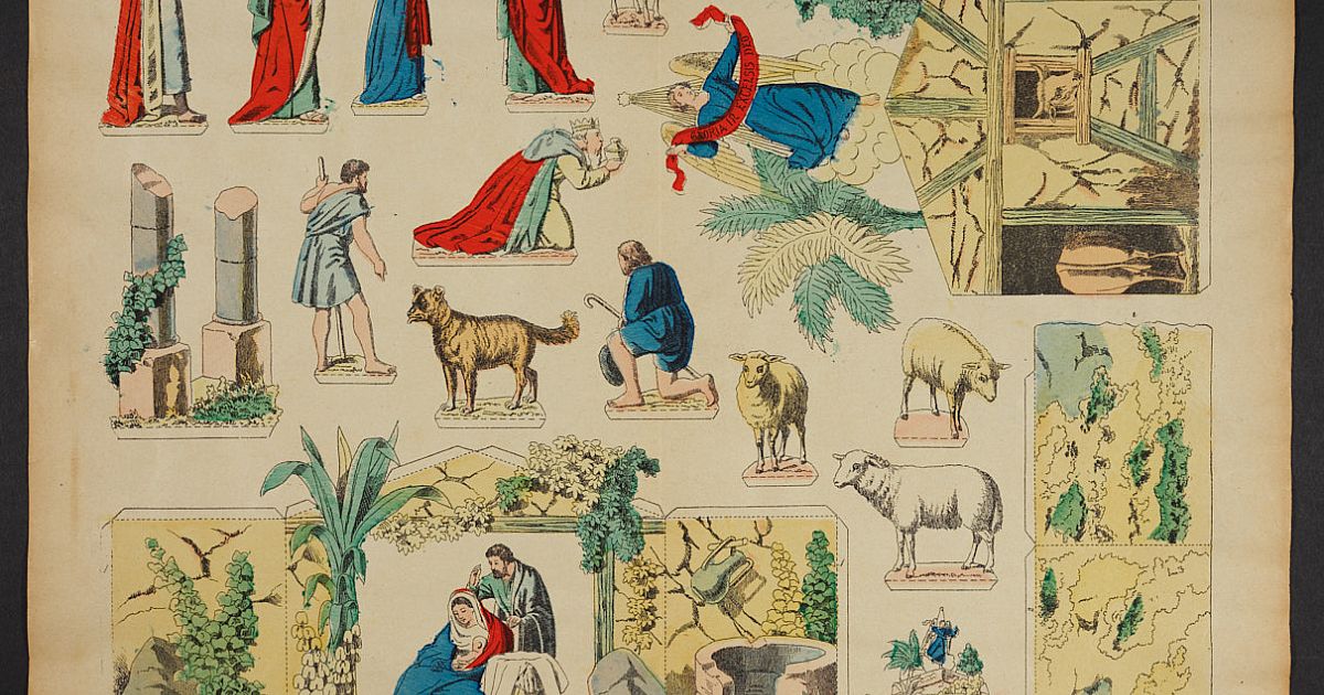 Ausschneidebogen: Papierkrippe No 320 - Bayerisches Nationalmuseum