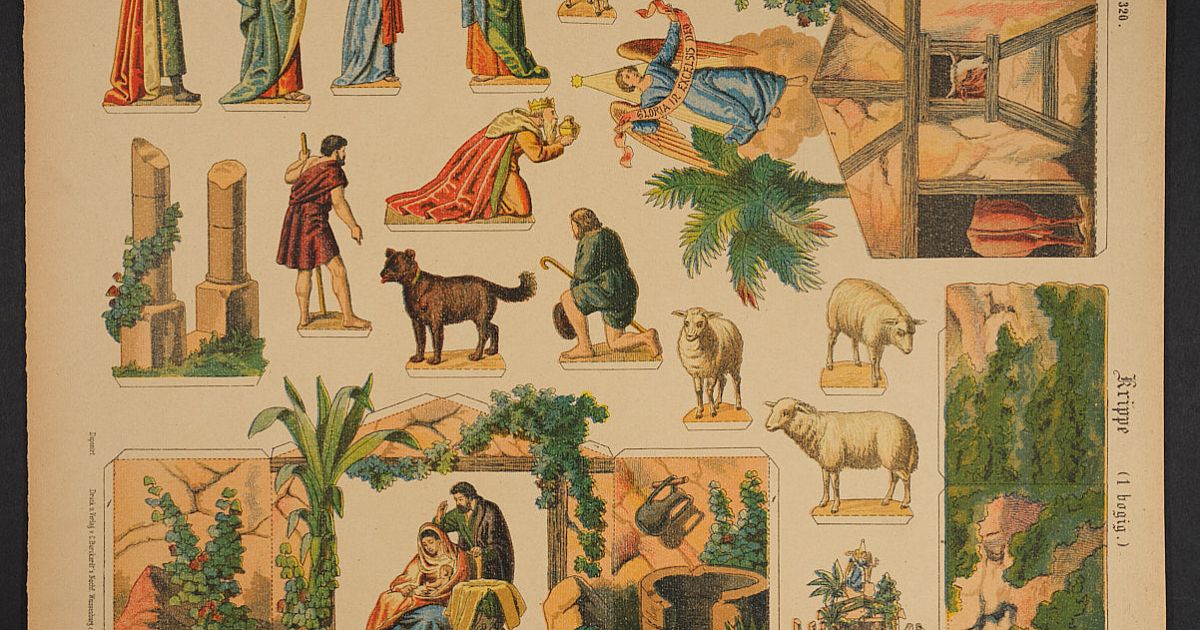 Ausschneidebogen: Papierkrippe No 320 - Bayerisches Nationalmuseum