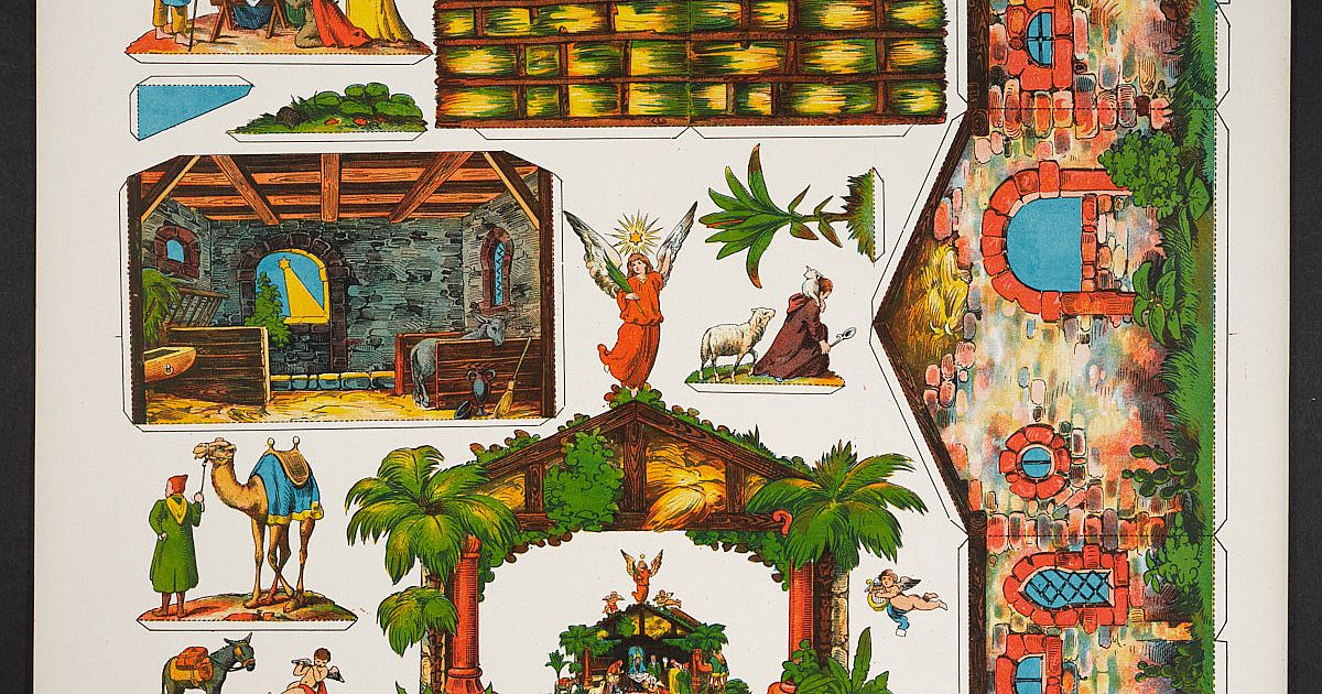 Ausschneidebogen: Papierkrippe No. 330 - Bayerisches Nationalmuseum