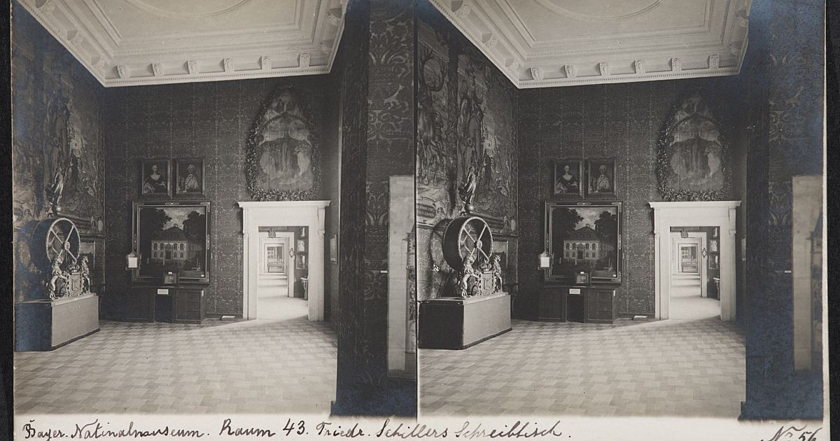 Stereoskopie: Saal 43 des Bayerischen Nationalmuseums - Bayerisches Nationalmuseum