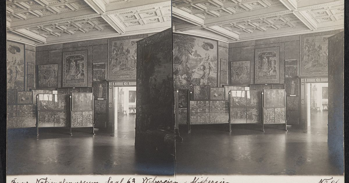 Stereoskopie: Saal 63 des Bayerischen Nationalmuseums - Bayerisches Nationalmuseum