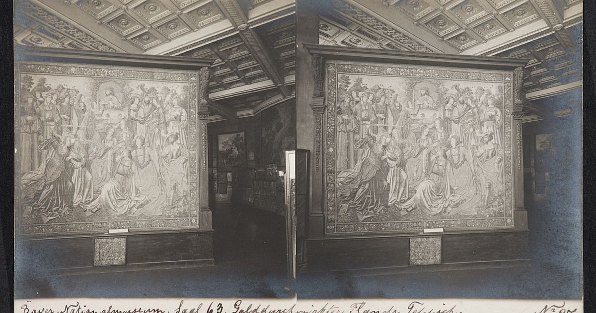 Stereoskopie: Saal 63 des Bayerischen Nationalmuseums - Bayerisches Nationalmuseum