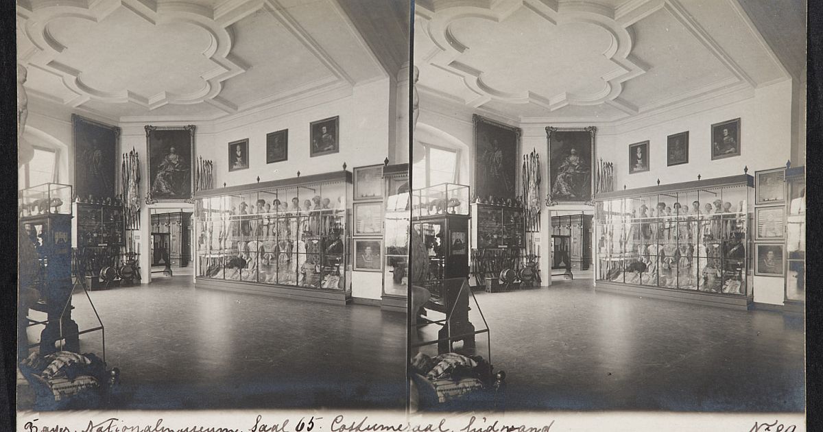 Stereoskopie: Saal 65 des Bayerischen Nationalmuseums - Bayerisches Nationalmuseum