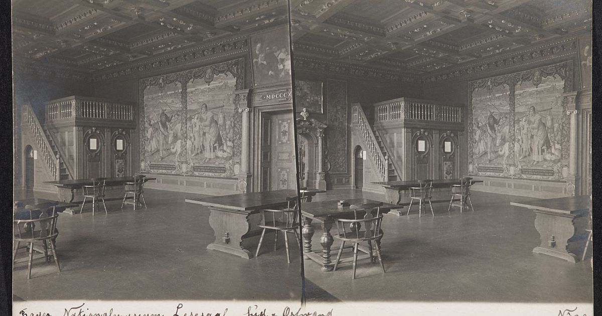 Stereoskopie: Lesesaal des Bayerischen Nationalmuseums - Bayerisches Nationalmuseum