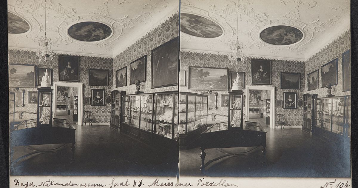 Stereoskopie: Saal 81 des Bayerischen Nationalmuseums - Bayerisches Nationalmuseum