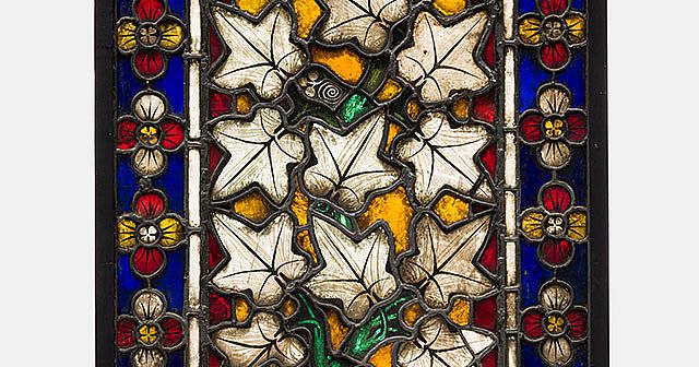 Glasgemälde (Fragment): Efeuranken - Bayerisches Nationalmuseum