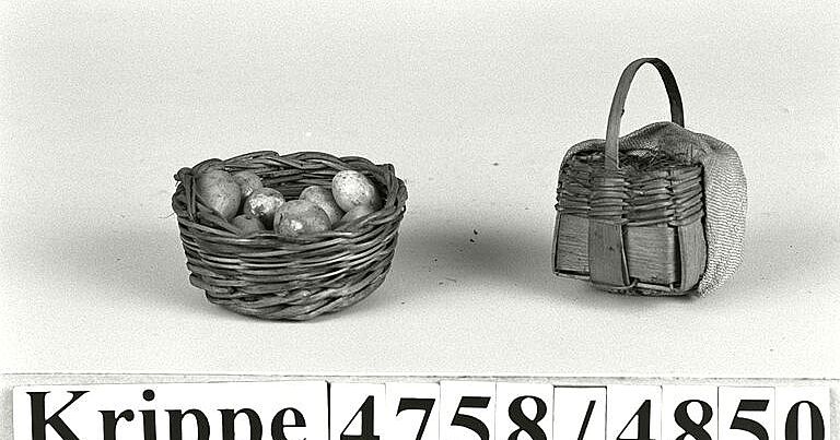 Krippenzubehör: Hoher runder Korb - Bayerisches Nationalmuseum