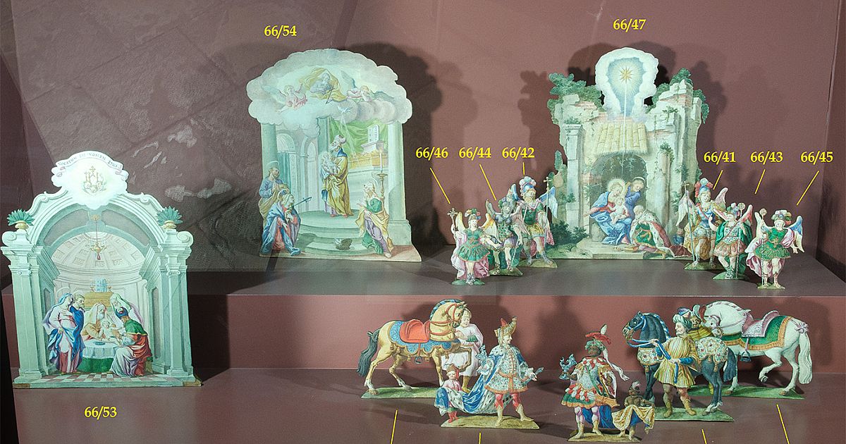 Teile einer Papierkrippe - Bayerisches Nationalmuseum