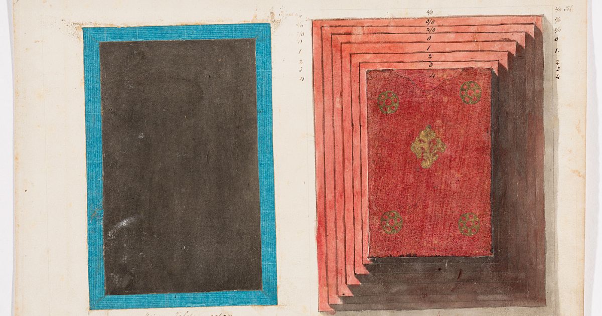 Zeichnung, Collage: Eine Steintafel, ein Bortenspiegel - Bayerisches ...