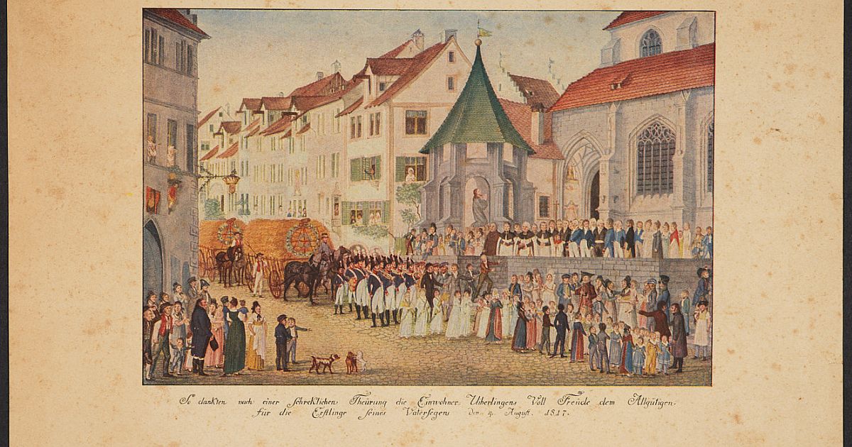 Farbhochdruck: Erntedankfest in Überlingen im Hungerjahr 1817 ...