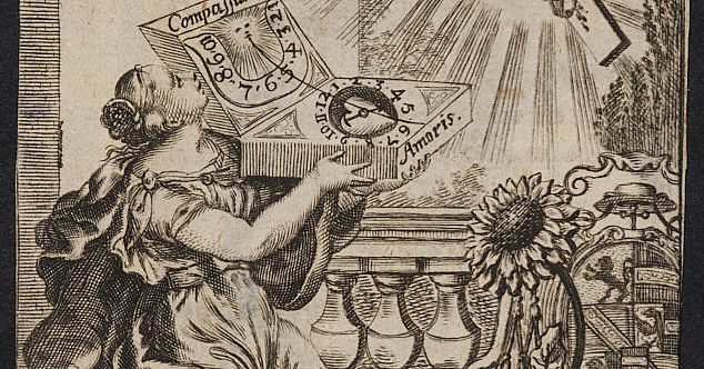 Kupferstich: Vignette HOROLOGIVM MYSTICVM - Bayerisches Nationalmuseum