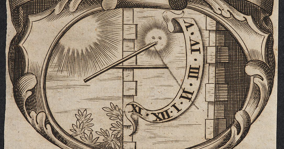 Kupferstich: Sonnenuhr in Ornamentrahmen - Bayerisches Nationalmuseum