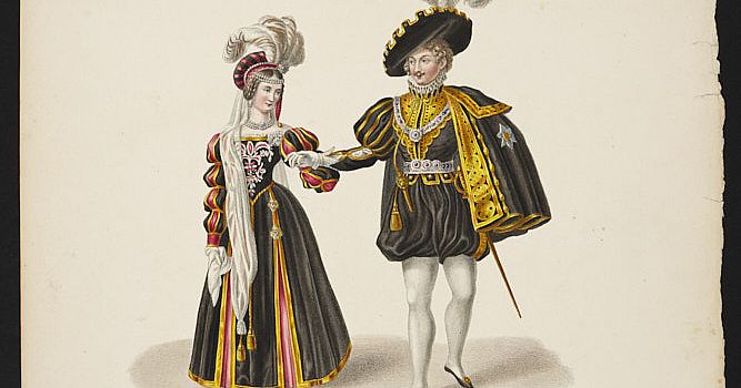 Lithografie: Espagne. S. E. Madame la Comtesse de Giech. Monsieur le ...