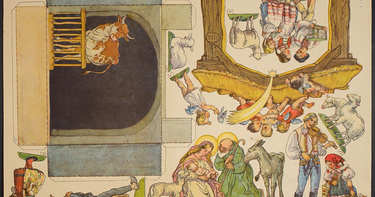 Ausschneidebogen: Papierkrippe - Bayerisches Nationalmuseum