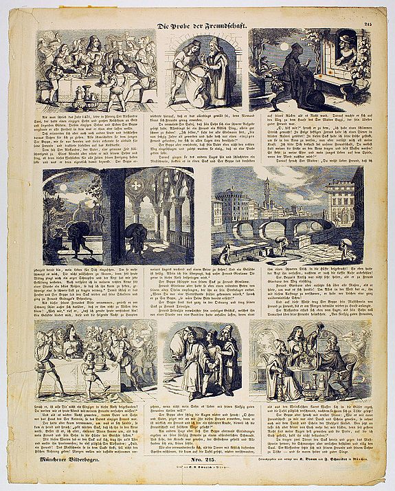 Münchner Bilderbogen Nr. 215: Die Probe der Freundschaft - Bayerisches Nationalmuseum