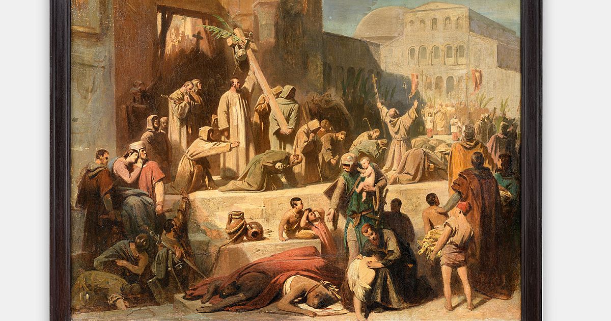 Die Eroberung Jerusalems durch Gottfried von Bouillon (Gemälde ...
