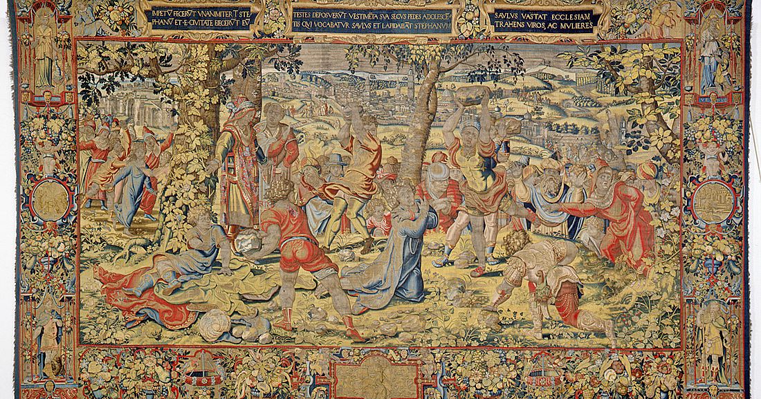 Steinigung des Stephanus aus der Paulus-Serie (Tapisserie ...