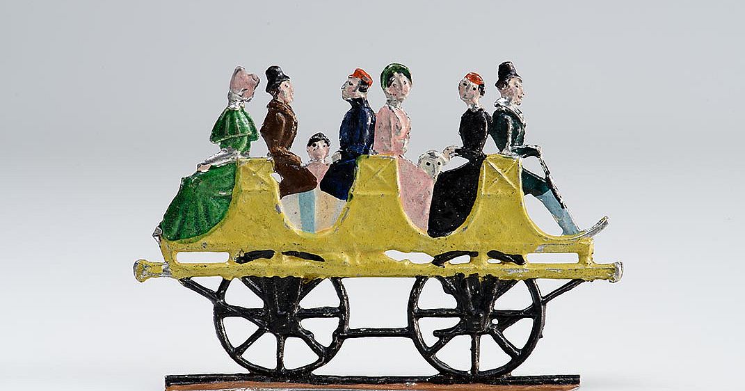 Zinnfigur: Offener Personenwagen - Bayerisches Nationalmuseum