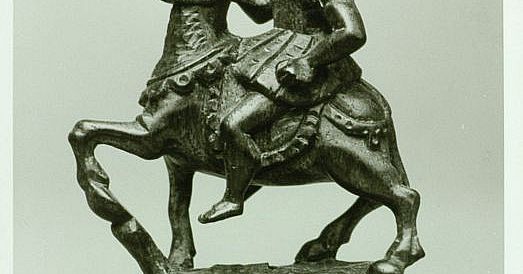 Schachfigur (dunkel): Springer - Bayerisches Nationalmuseum