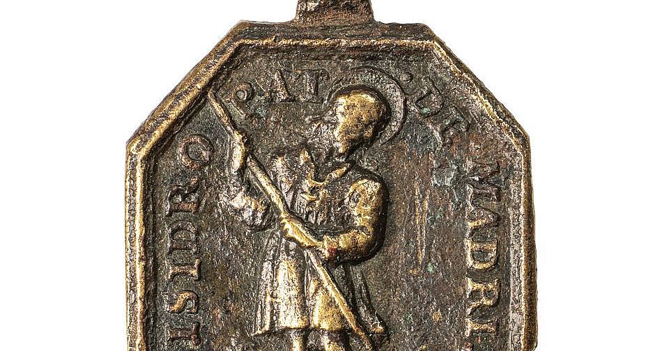 Wallfahrtsmedaille auf den Heiligen Isidor von Madrid und die Heilige ...