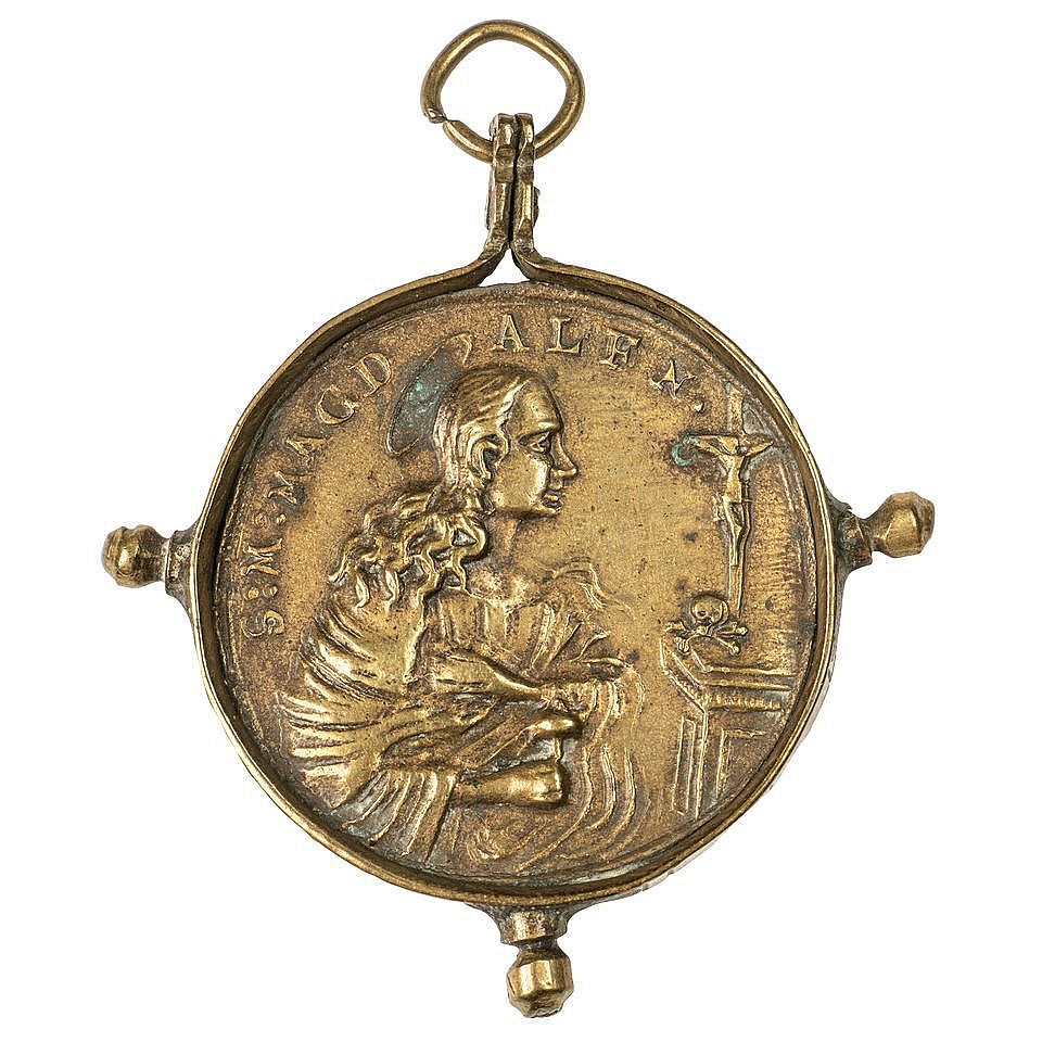 Wallfahrtsmedaille auf die Heilige Maria Magdalena und den Heiligen ...