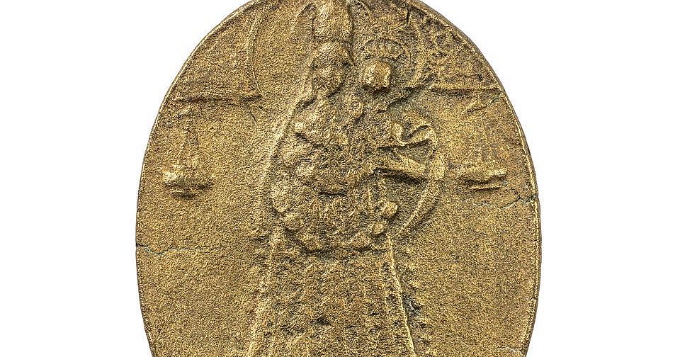 Medaille auf die die Muttergottes und den Heiligen Isidor Agricola ...