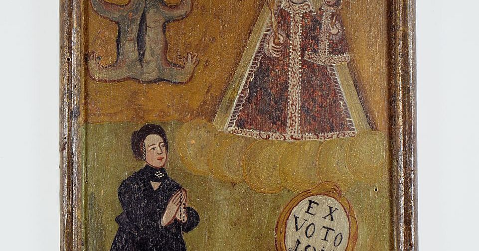 Votivgemälde: Verlöbnis einer Frau bei Frauenleiden (Kröte), Anrufung ...