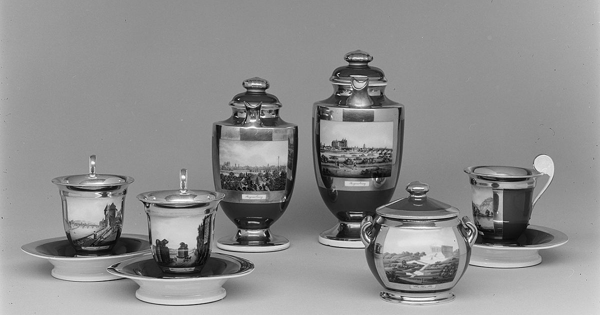 Tasse mit Ansicht des "Monument[s] bey Abach" - Bayerisches Nationalmuseum