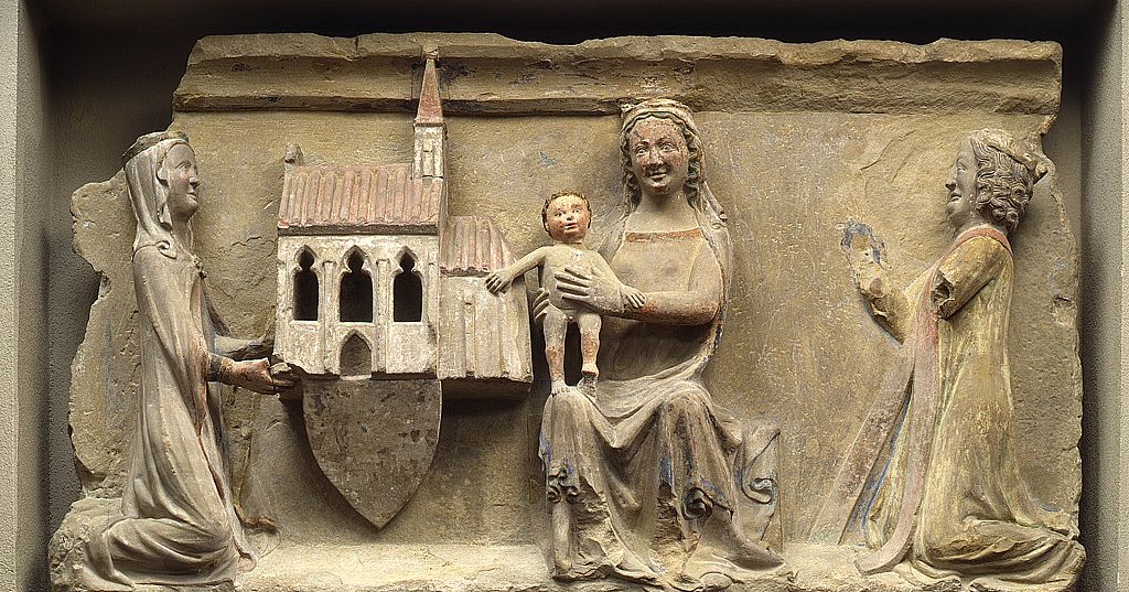 Dedication relief from the Lawrence Chapel at the Old Court in Munich ...