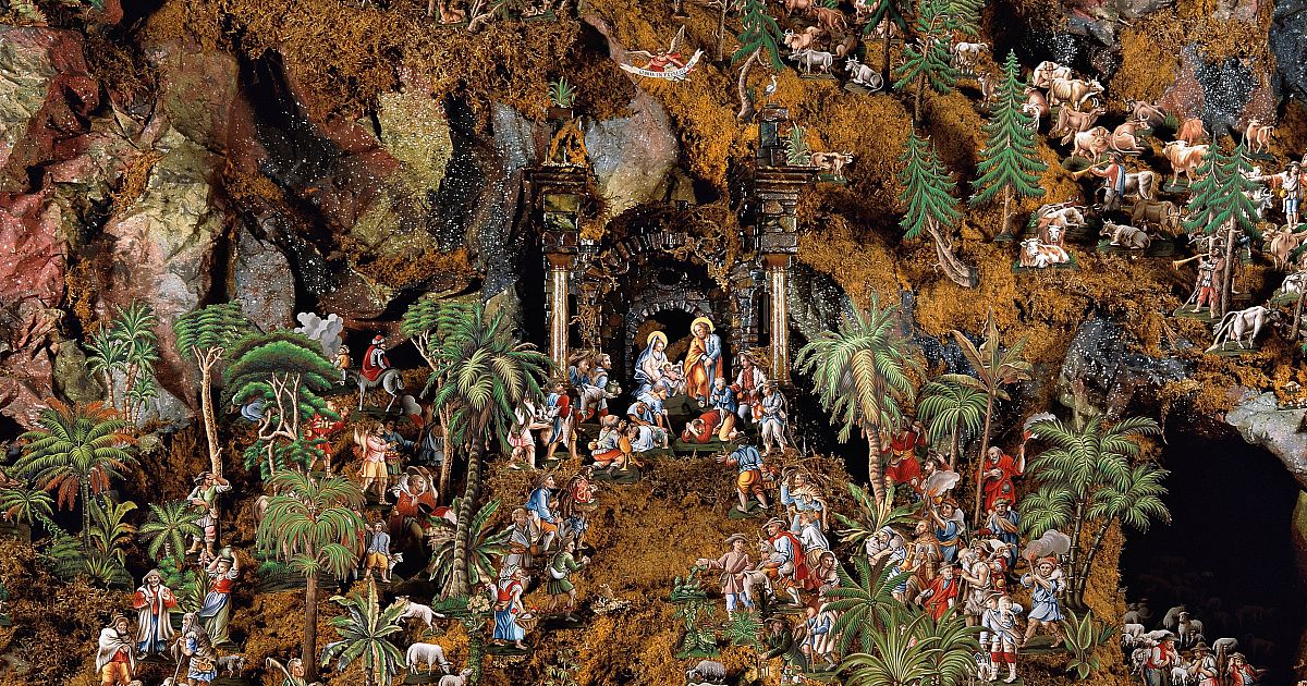 Krippenarchitektur: Papierkrippe - Bayerisches Nationalmuseum