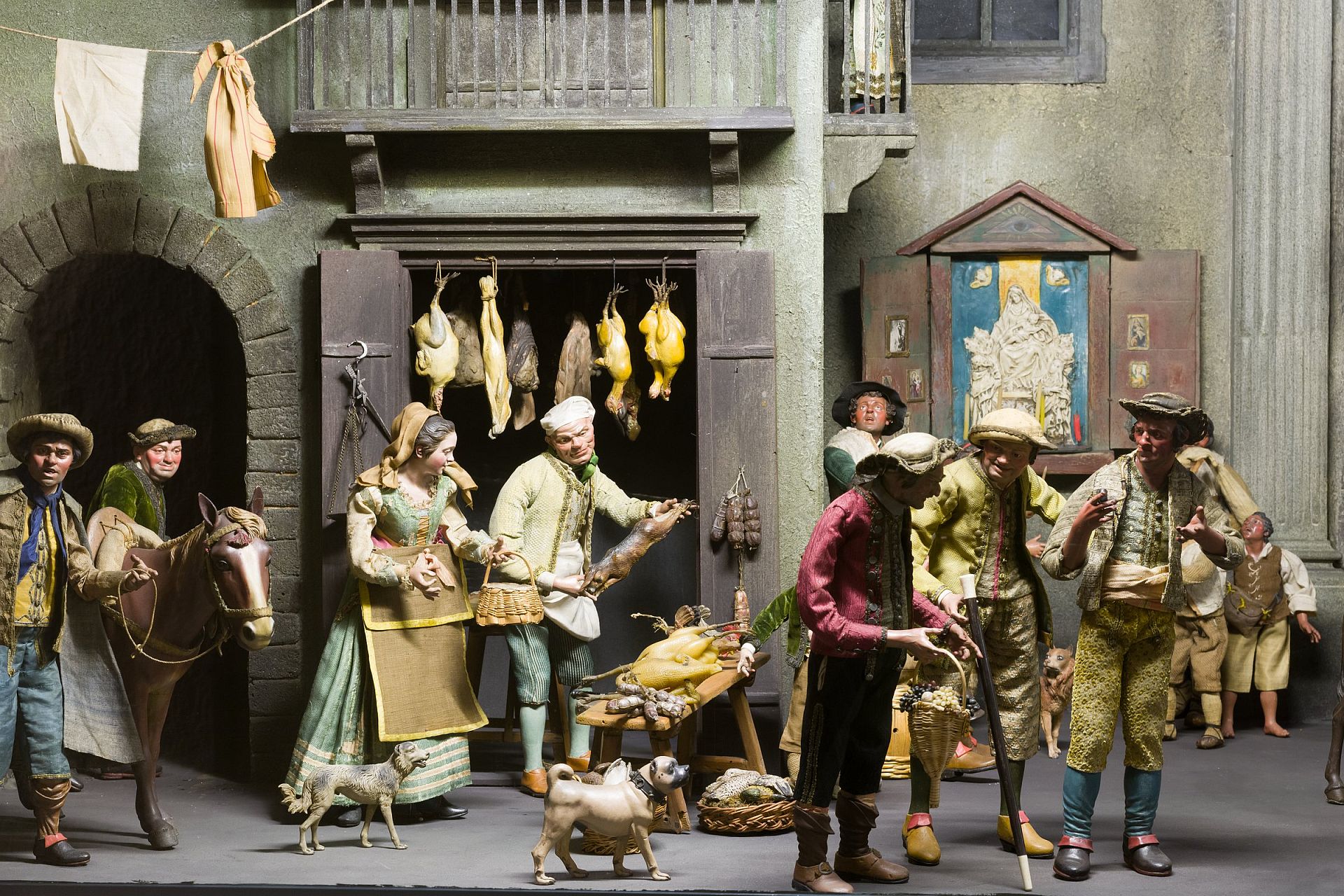 Krippe als Straße in Neapel mit Marktszenen - Bayerisches Nationalmuseum